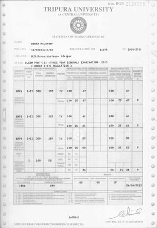 Graduation Marksheets B&W | PDF