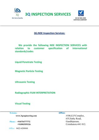 3Q INSPECTION PROFILE | PDF