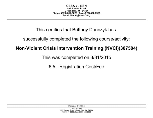 Certificate for NonViolent Crisis Intervention Training.PDF