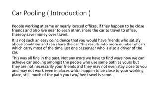 Car pooling Assisted by GL cars | PDF
