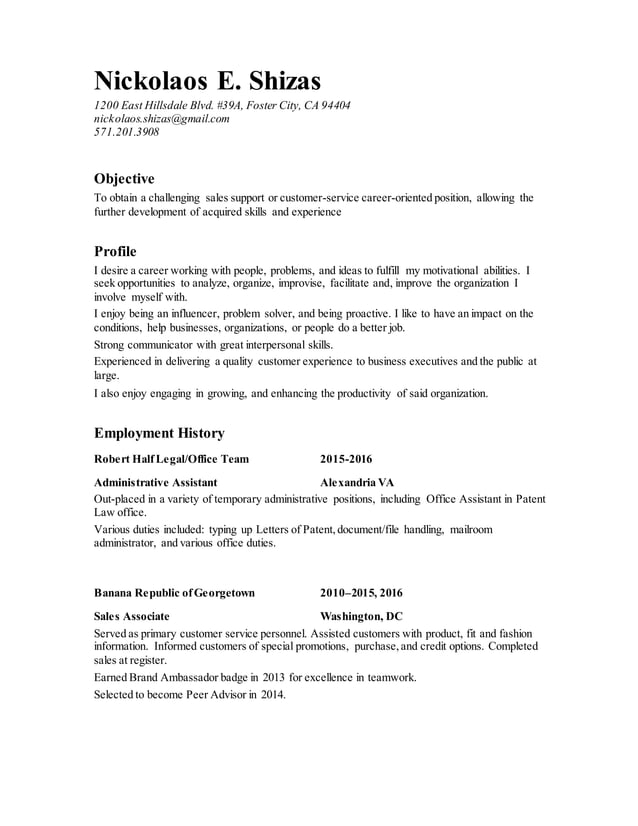 Shizas CV Oct 2016 | DOCX
