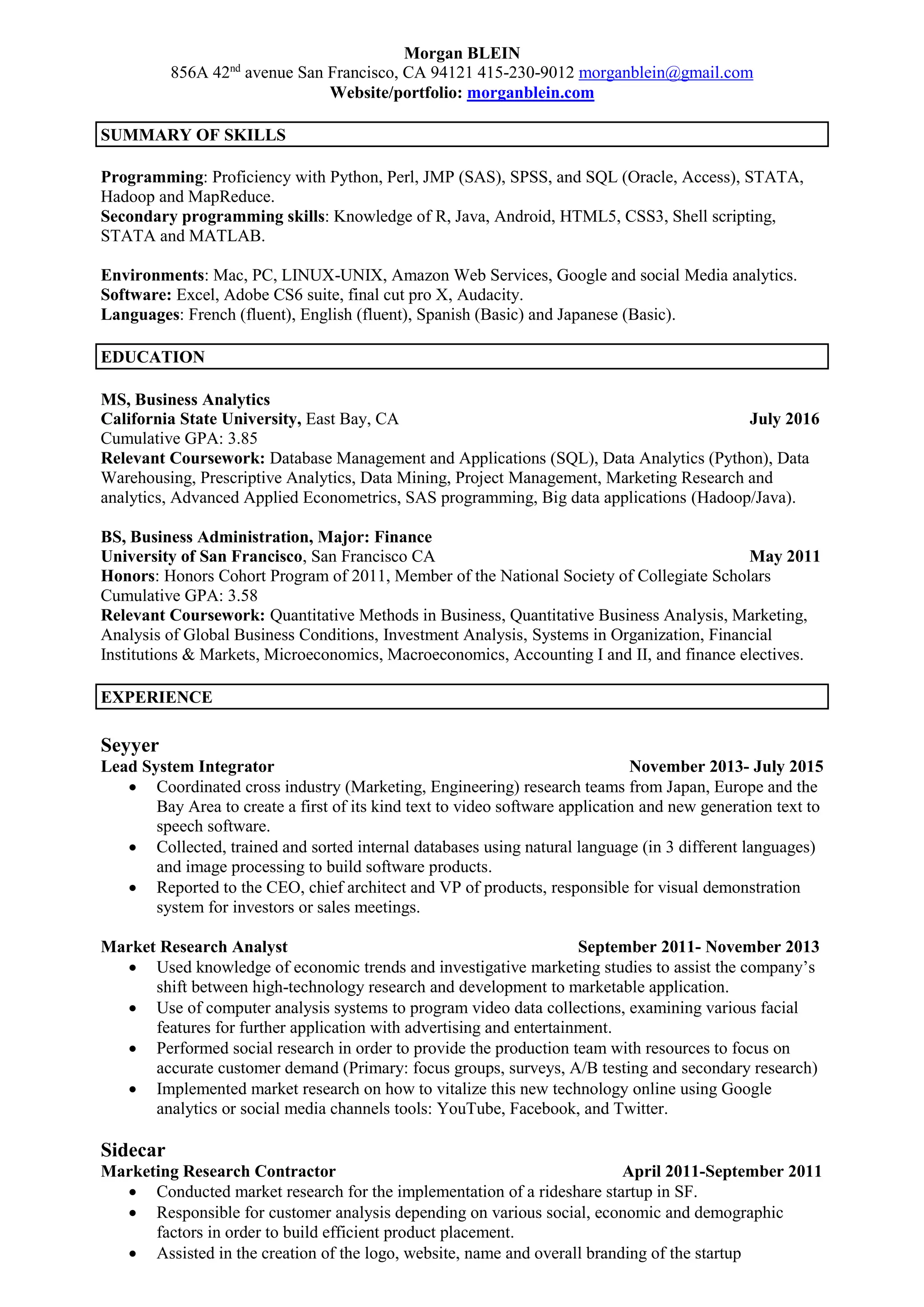 BLEIN_resume_2016 | PDF