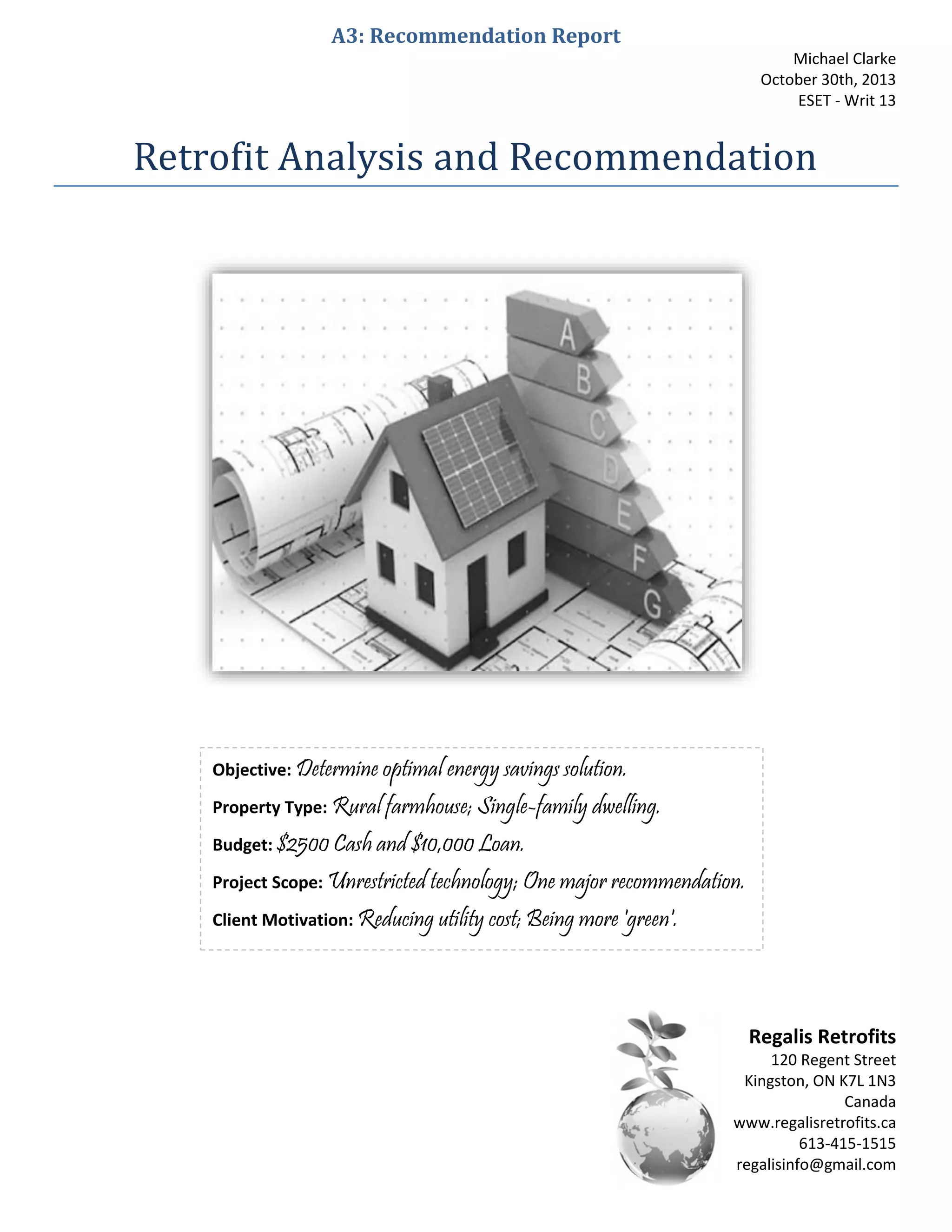 Retrofit Analysis and Recommendation Report | PDF
