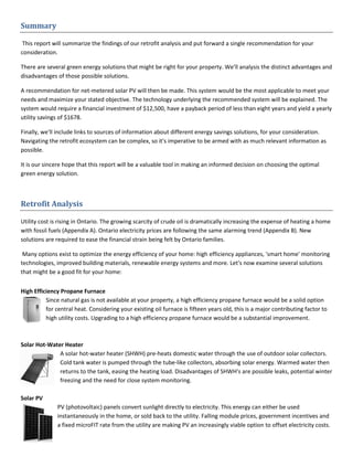 Retrofit Analysis and Recommendation Report | PDF