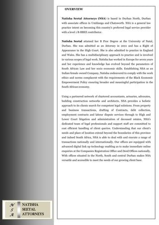 NATISHA company profile | PDF