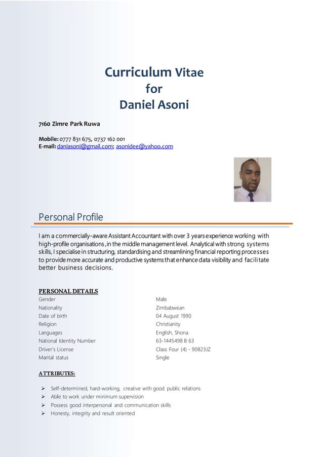 Curriculum Vitae for Daniel Asoni | PDF