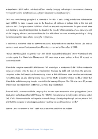 DELL Leverage Buyout - Writing Sample | PDF