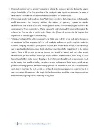 DELL Leverage Buyout - Writing Sample | PDF