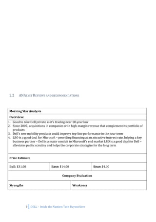 DELL Leverage Buyout - Writing Sample | PDF