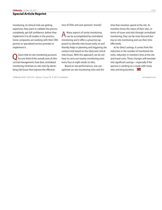 Interview_CenterWatch_Centralized Monitoring | PDF