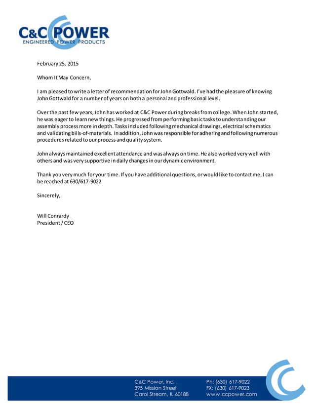 Gottwald Recommendation-2 | PDF