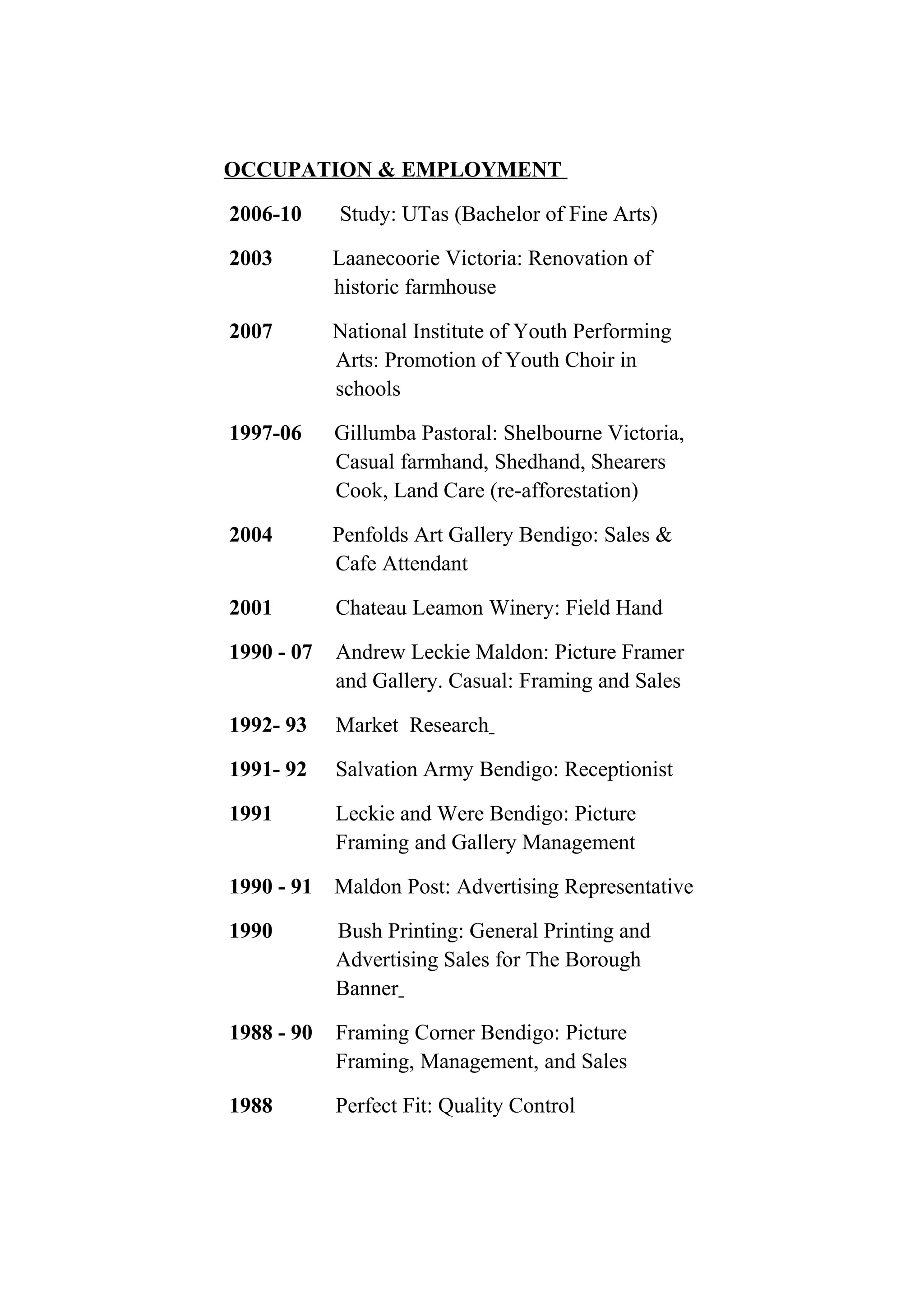 CURRICULUM VITAE of carolyn allan smart | DOC