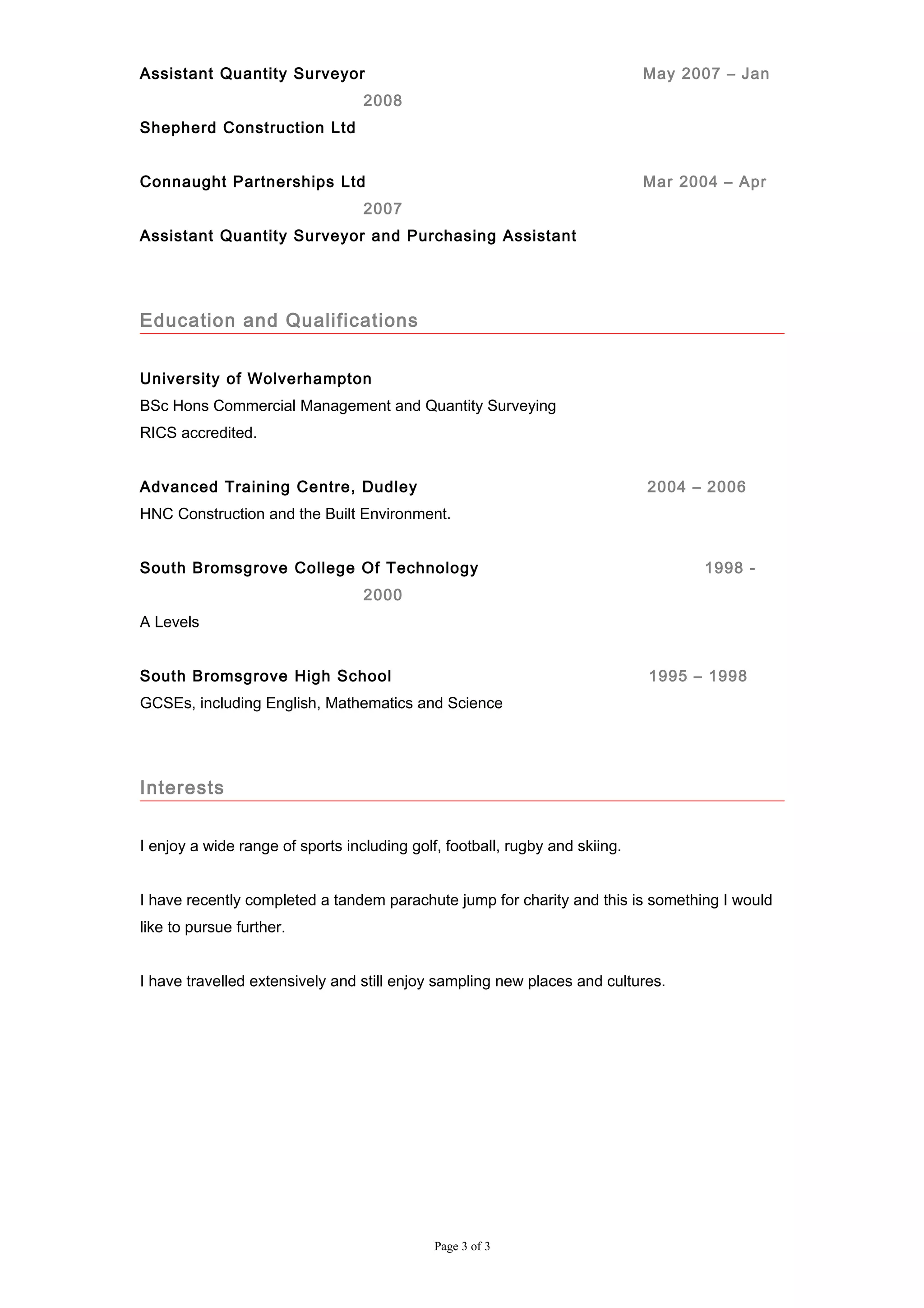 IAN REID CV- Project Management | DOC