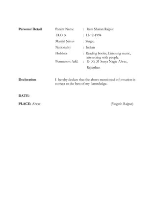 yogesh raj | PDF | Education