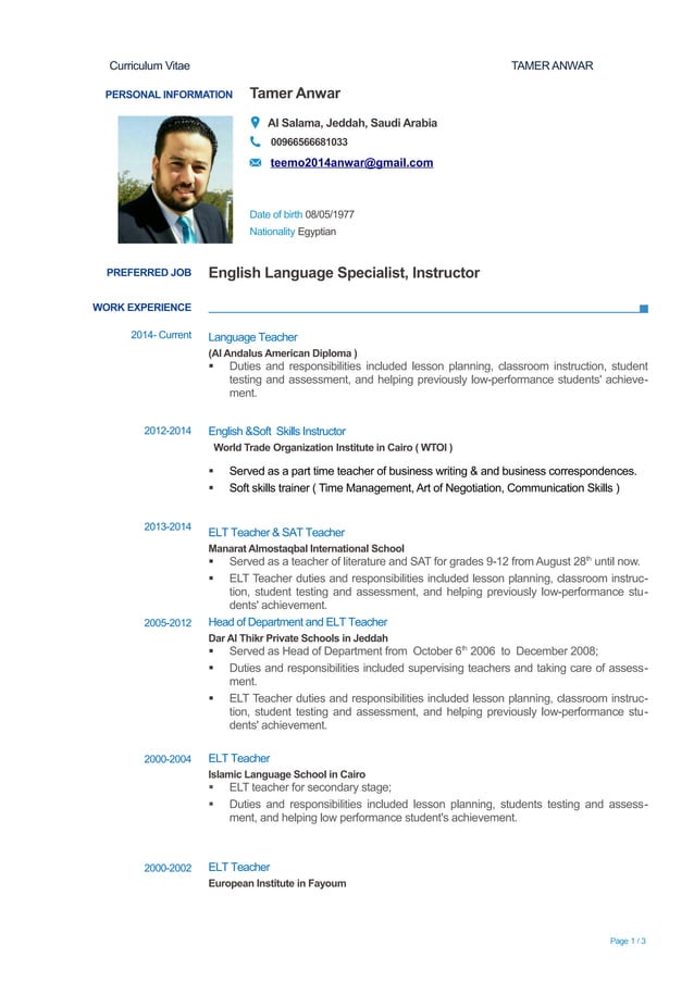 Tamer Anwar - CV (1) (2) | PDF