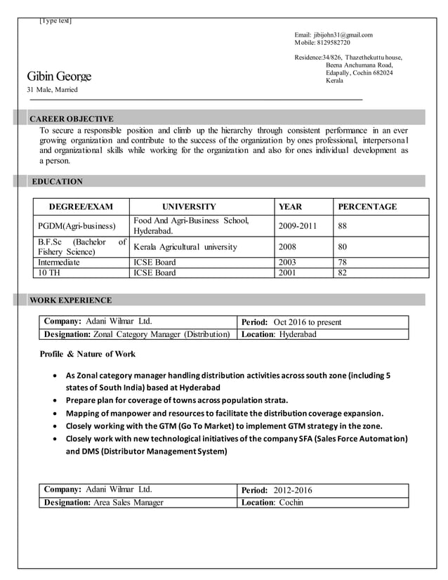 Gibin George Resume | DOCX | Business | Business and Finance