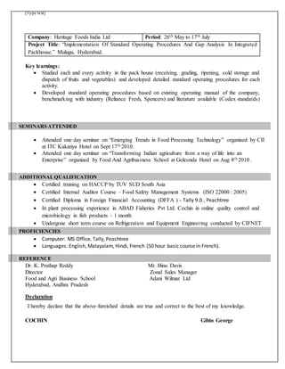 Gibin George Resume | DOCX | Business | Business and Finance