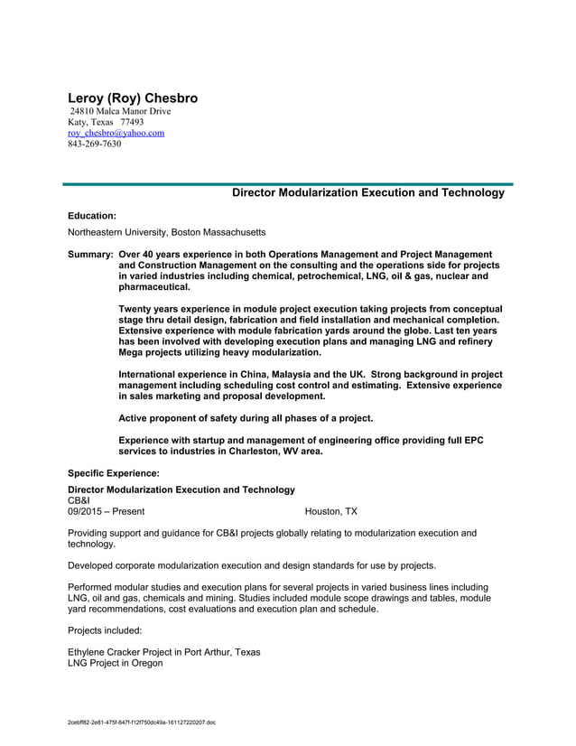 chesbro resume | PDF