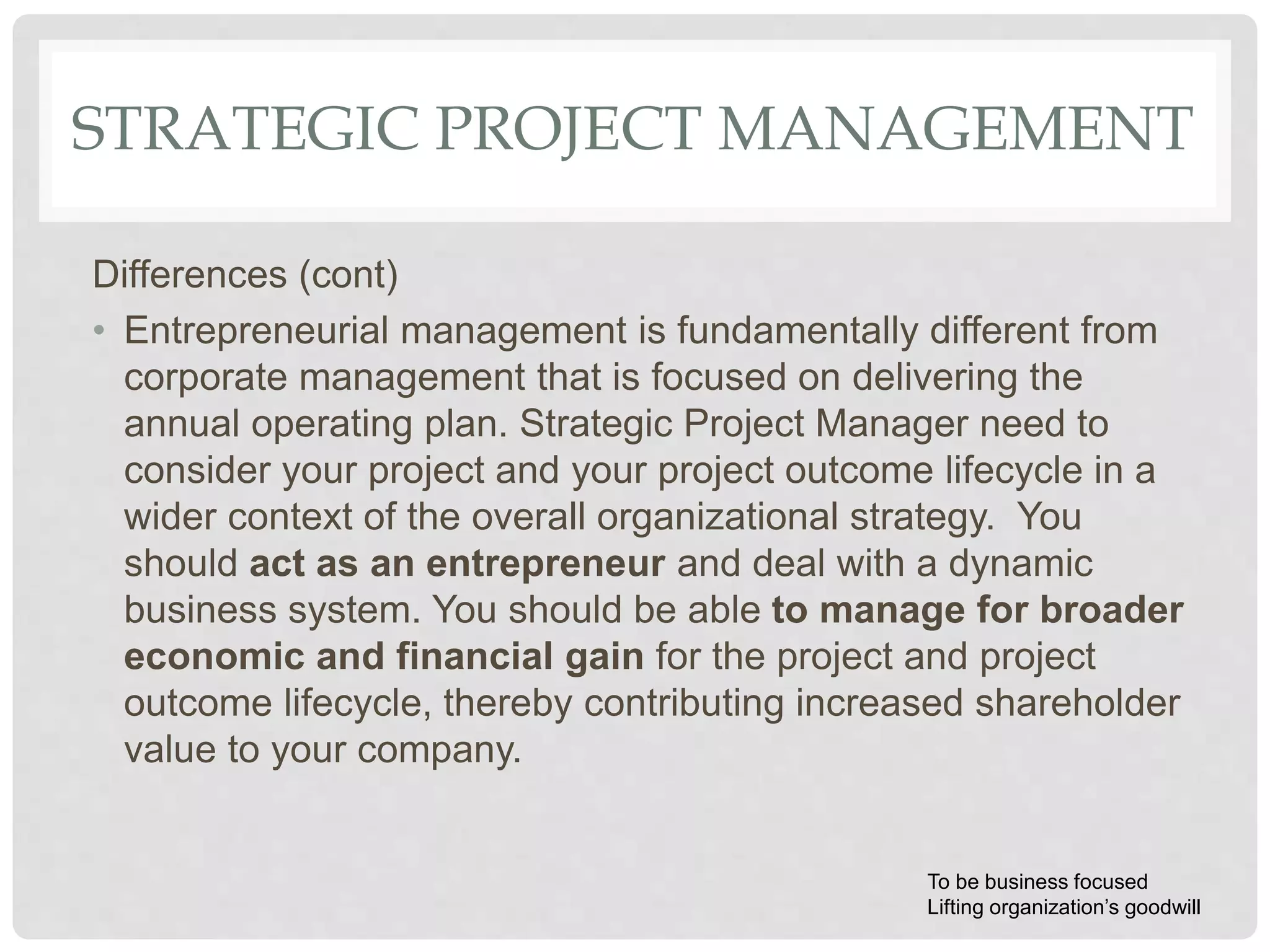 Strategic Project Management | PPTX