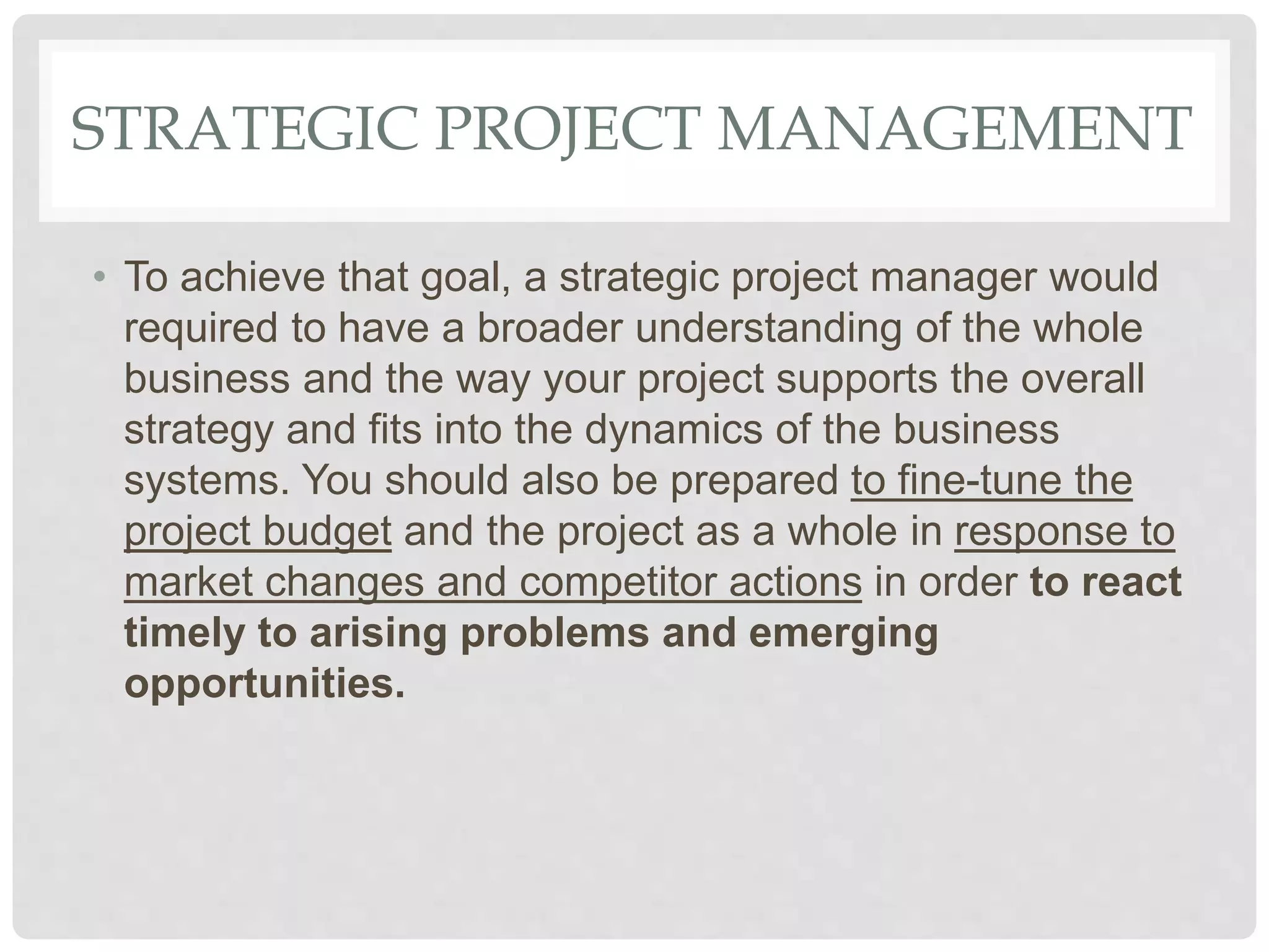 Strategic Project Management | PPTX