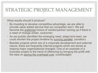 Strategic Project Management | PPTX