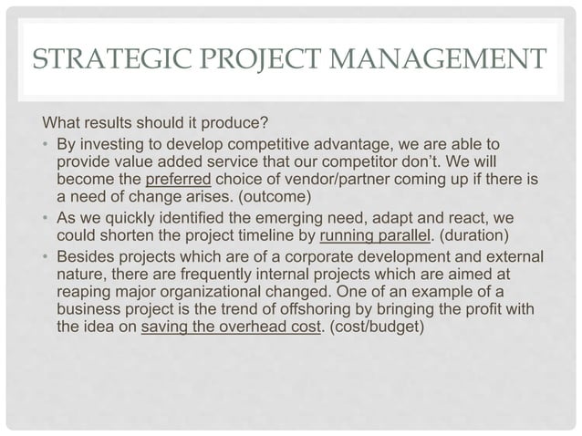 Strategic Project Management | PPTX