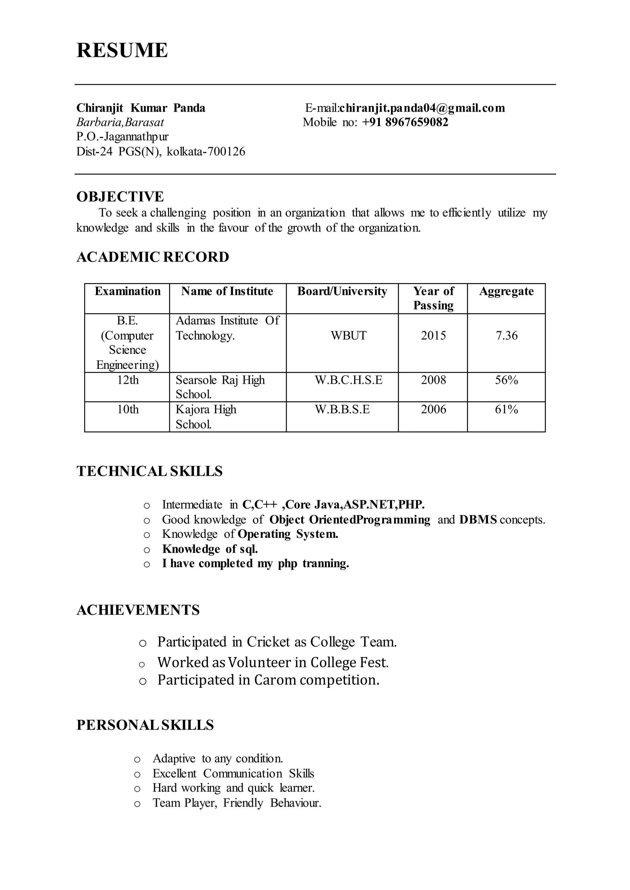 chiranjit main resume (2) | DOCX