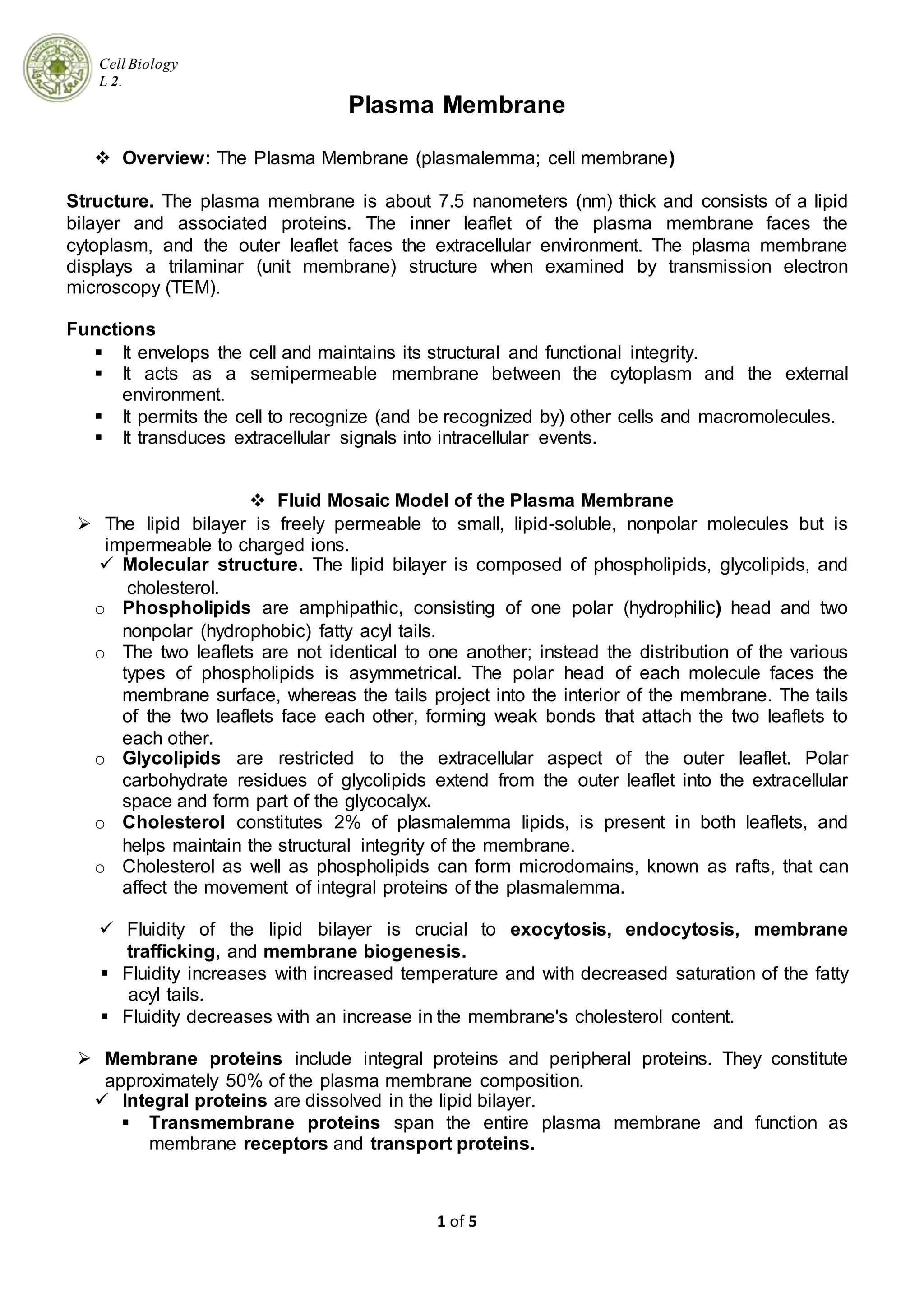 plasma membrane | DOC
