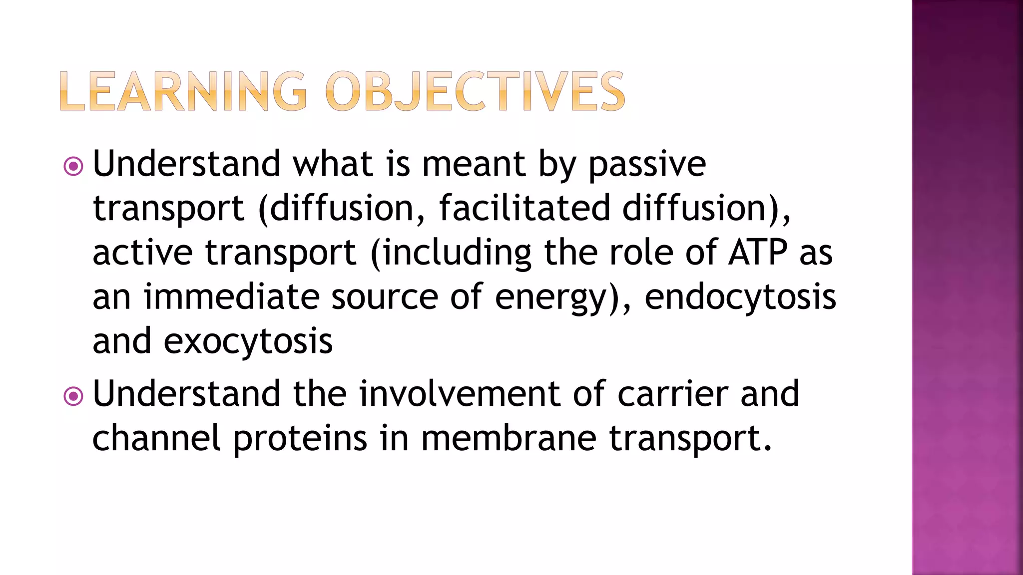 AS Biology - Cell transport and diffusion | PPTX