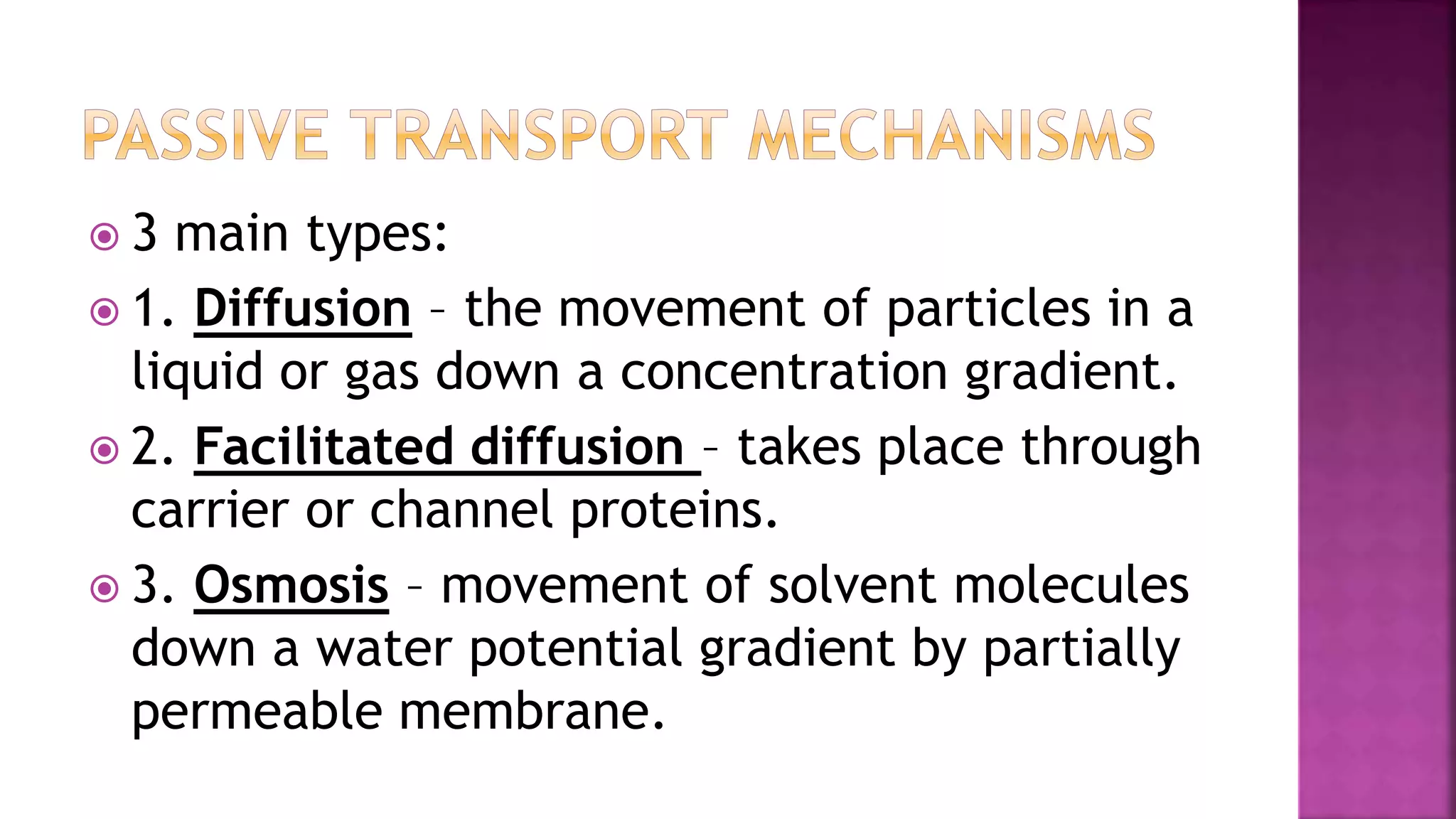 AS Biology - Cell transport and diffusion | PPTX