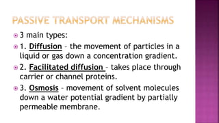 AS Biology - Cell transport and diffusion | PPTX
