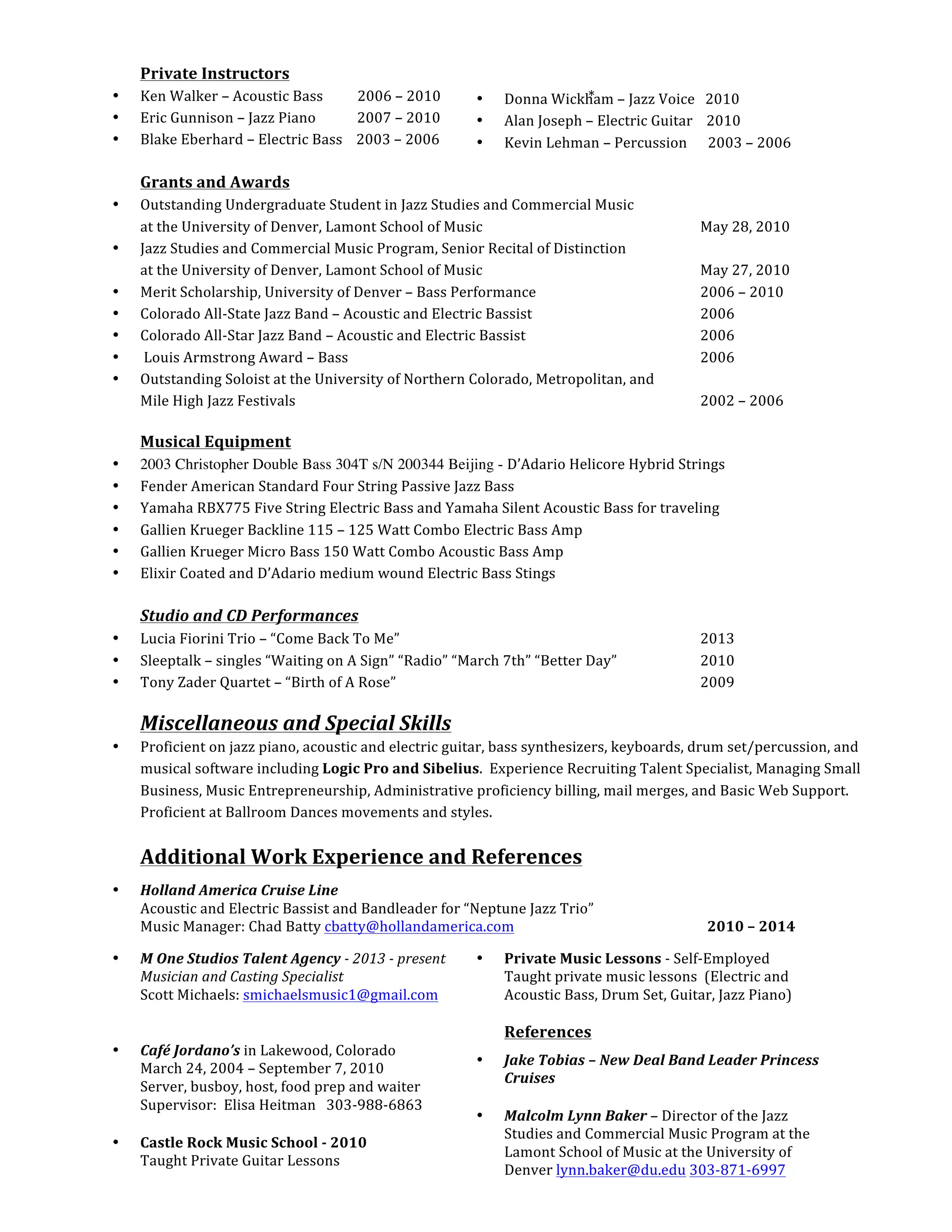 PERFORMANCE RESUME DANIEL GULLEY | PDF
