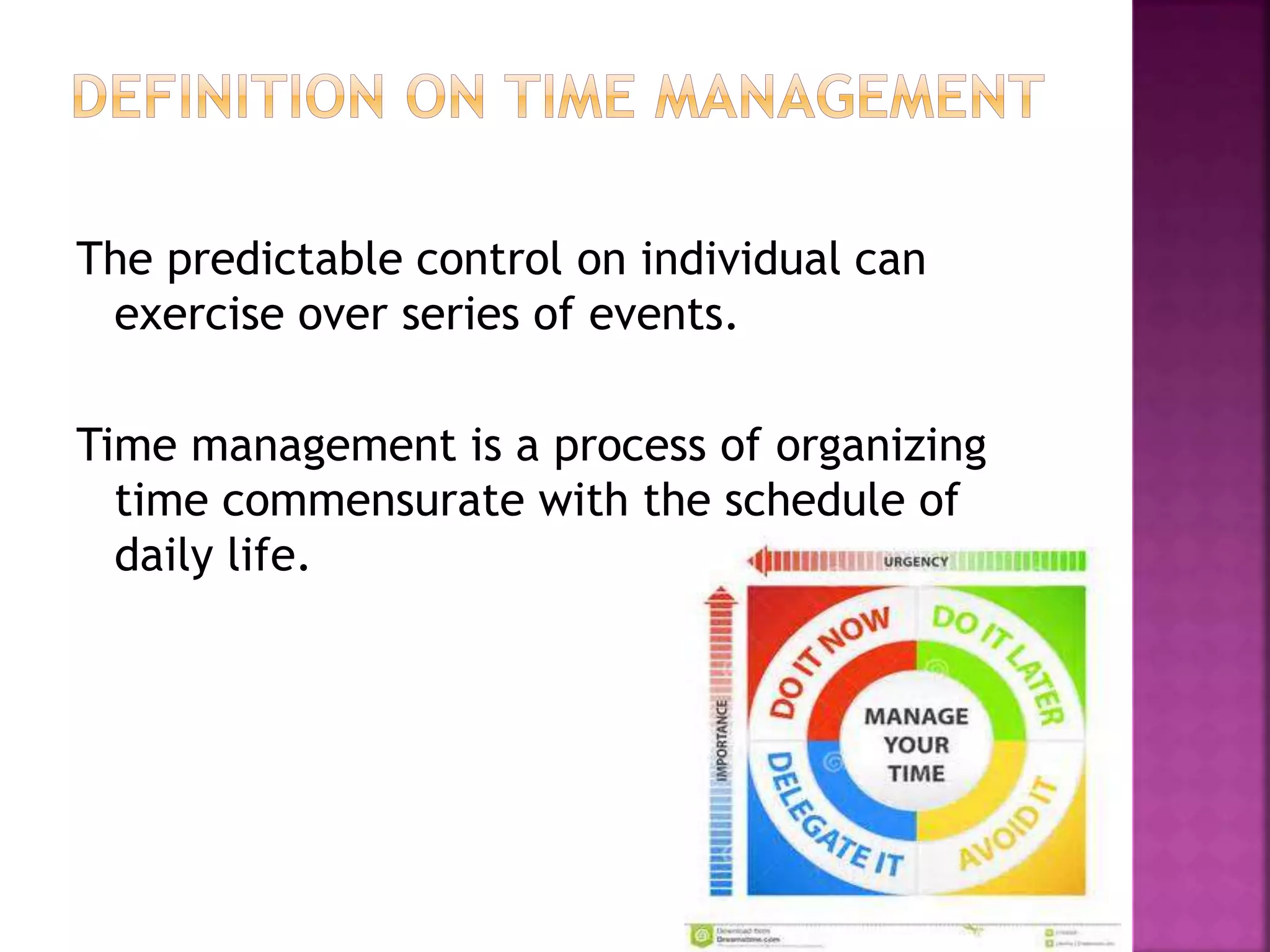 TIME MANAGEMENT PRESENTATION | PPTX