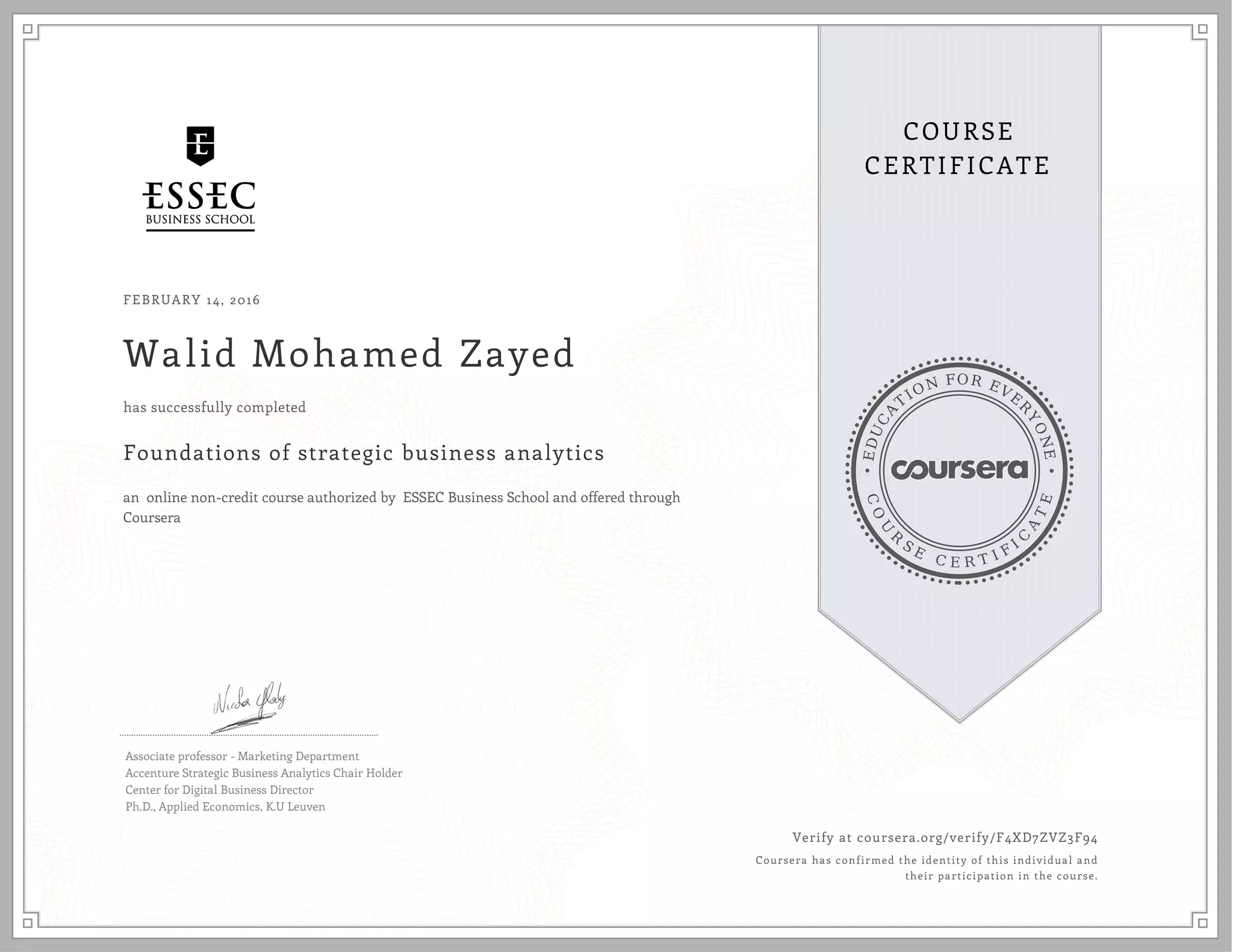 Certificate-ESSEC | PPT
