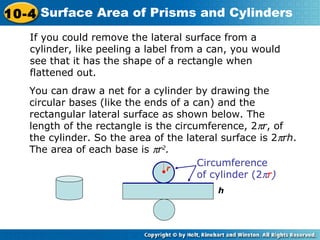 Surface ARea of Prisms and Cylinders | PPT