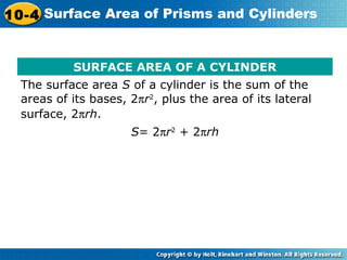 Surface ARea of Prisms and Cylinders | PPT