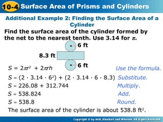 Surface ARea of Prisms and Cylinders | PPT