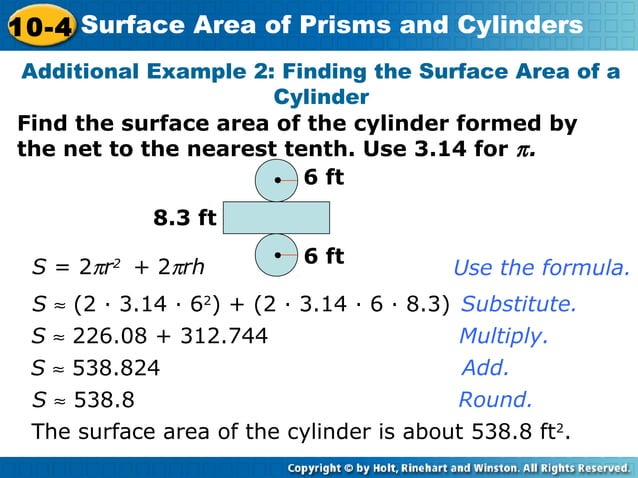 Surface ARea of Prisms and Cylinders | PPT | Physics | Science