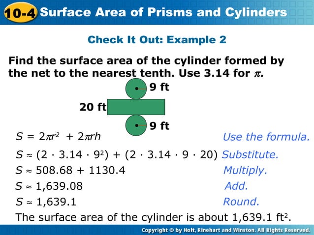 Surface ARea of Prisms and Cylinders | PPT | Physics | Science