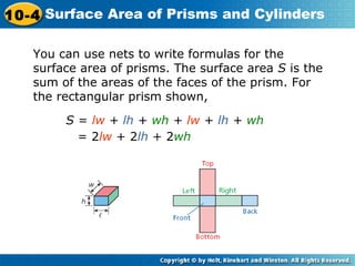Surface ARea of Prisms and Cylinders | PPT