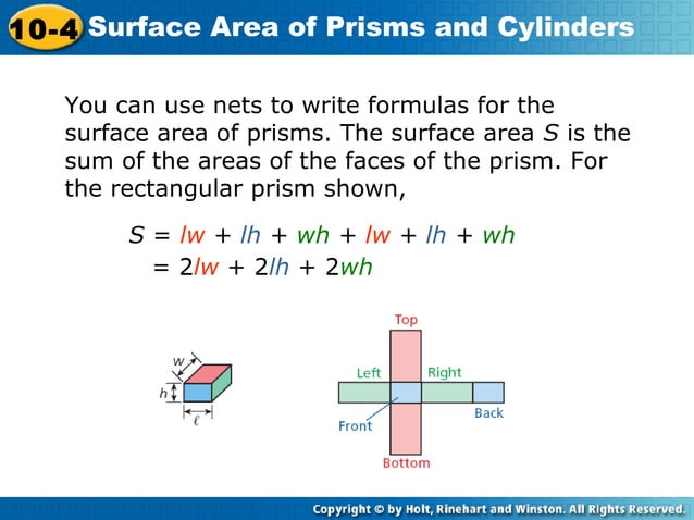 Surface ARea of Prisms and Cylinders | PPT | Physics | Science