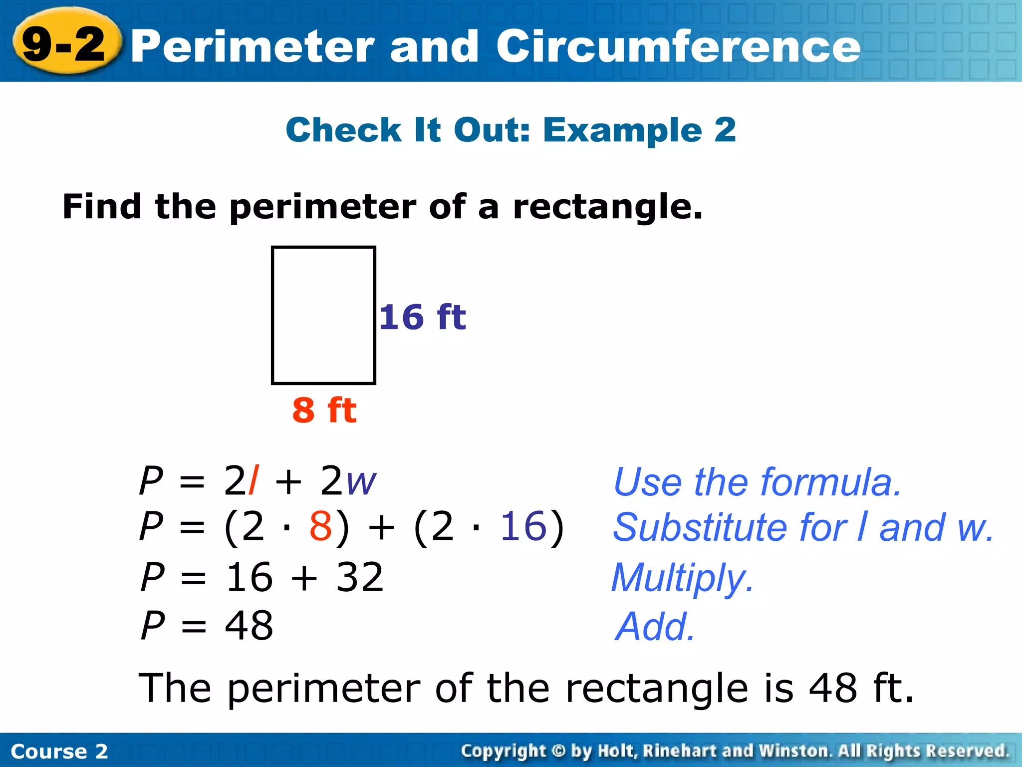 Perimeter and Circumference | PPT