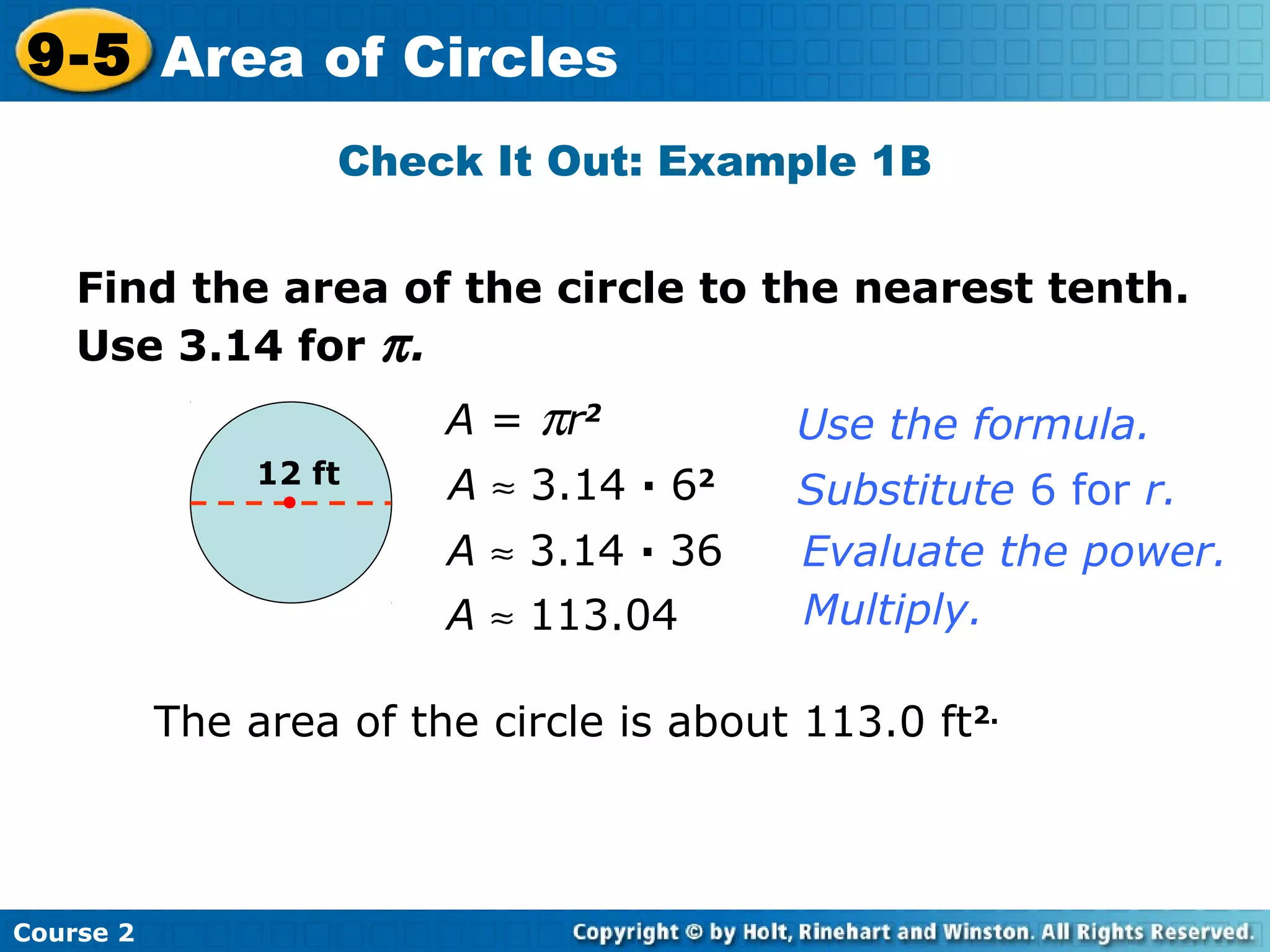 Area of a Circle | PPT