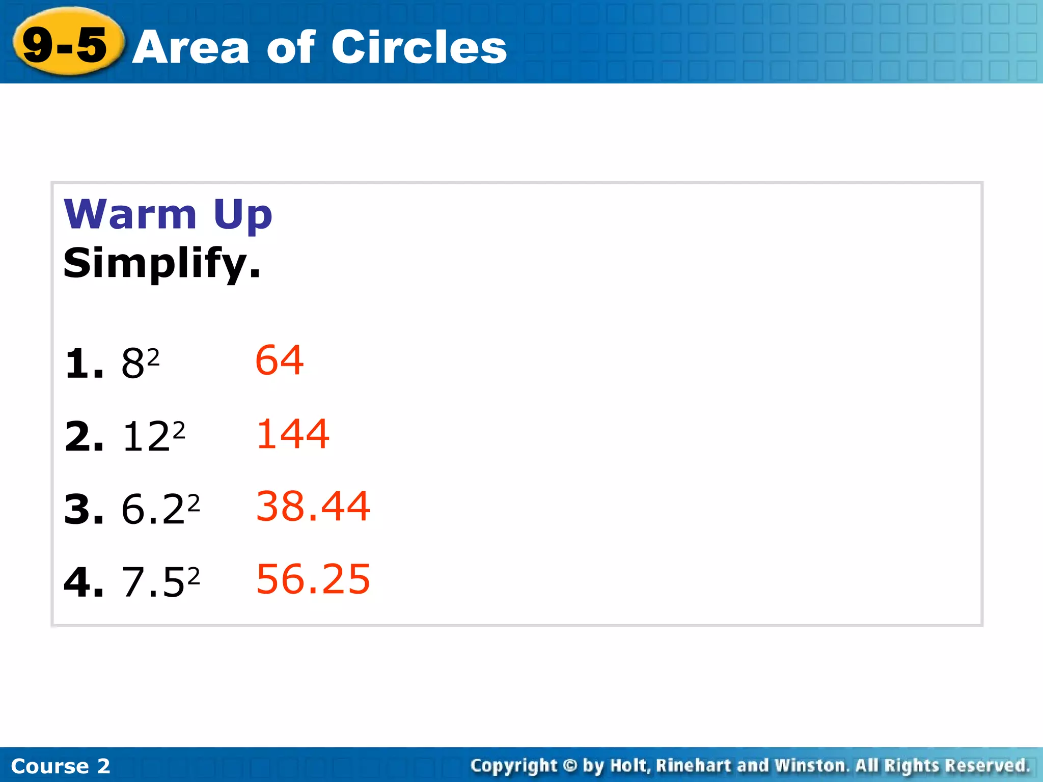 Area of a Circle | PPT