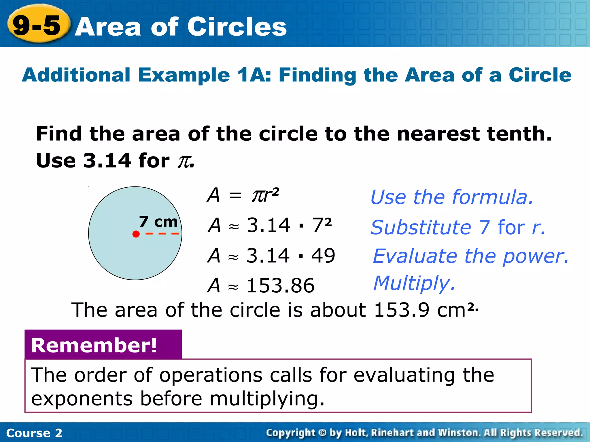 Area of a Circle | PPT
