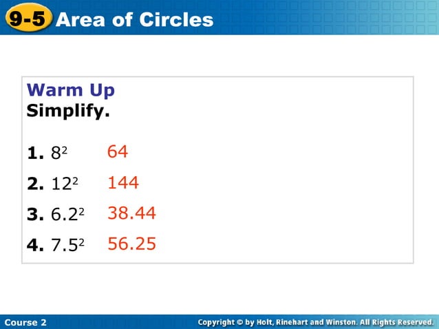 Area of a Circle | PPT | Physics | Science