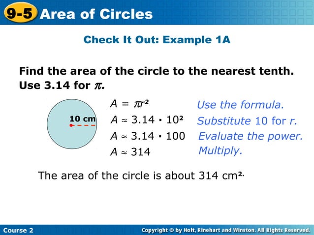Area of a Circle | PPT | Physics | Science