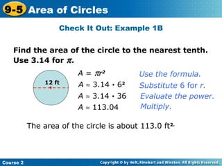 Area Of Circle Example