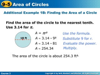 Area Of Circle Example