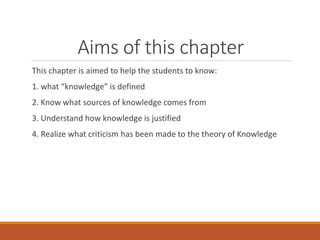 2 chapter 1 theories of knowledge | PPTX